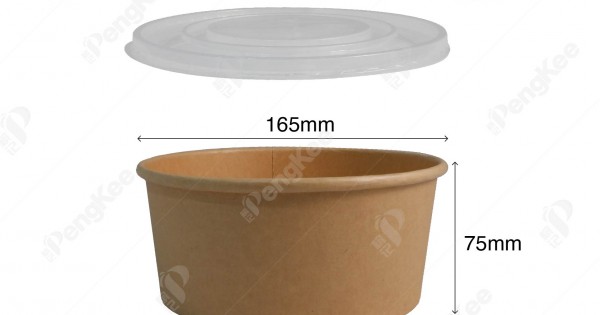 1300ML PAPER SALAD BOWL +LID (CM) (50'S X 6PKT)