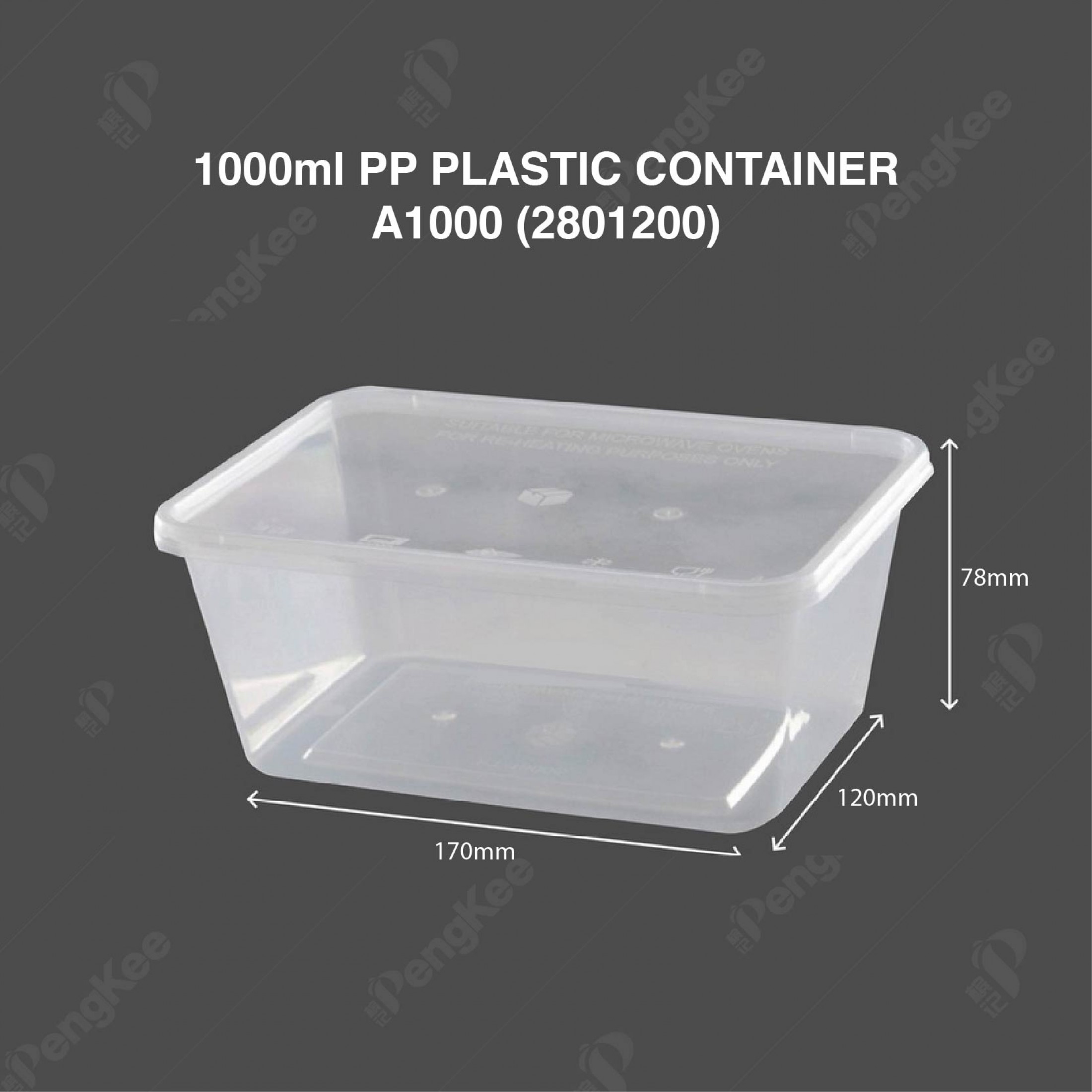 PLASTIC CONTAINER A1000 (RECTANGULAR長方形) - Peng Kee Enterprise Sdn Bhd ...