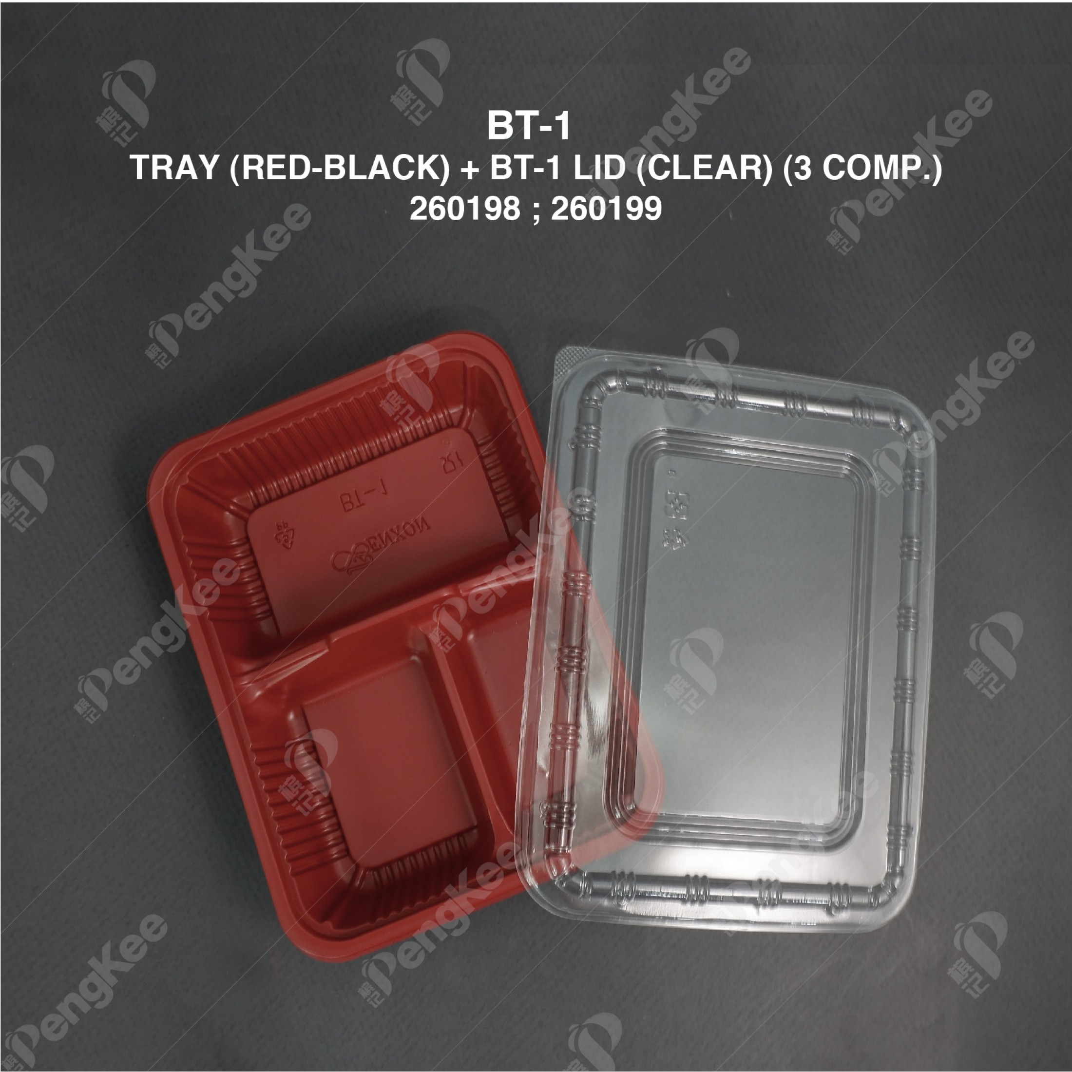 Bt-1 lid (clear) + tray (red + black) (3 comp.) | Wholesale & Bulk ...