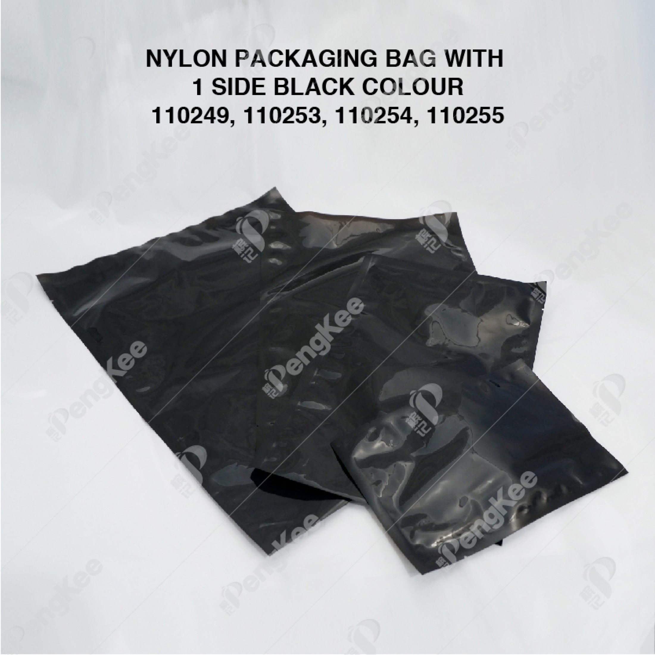 NYLON PACKAGING BAG WITH 1 SIDE BLACK COLOUR (CM) 20CM*30CM *200MICRON ...