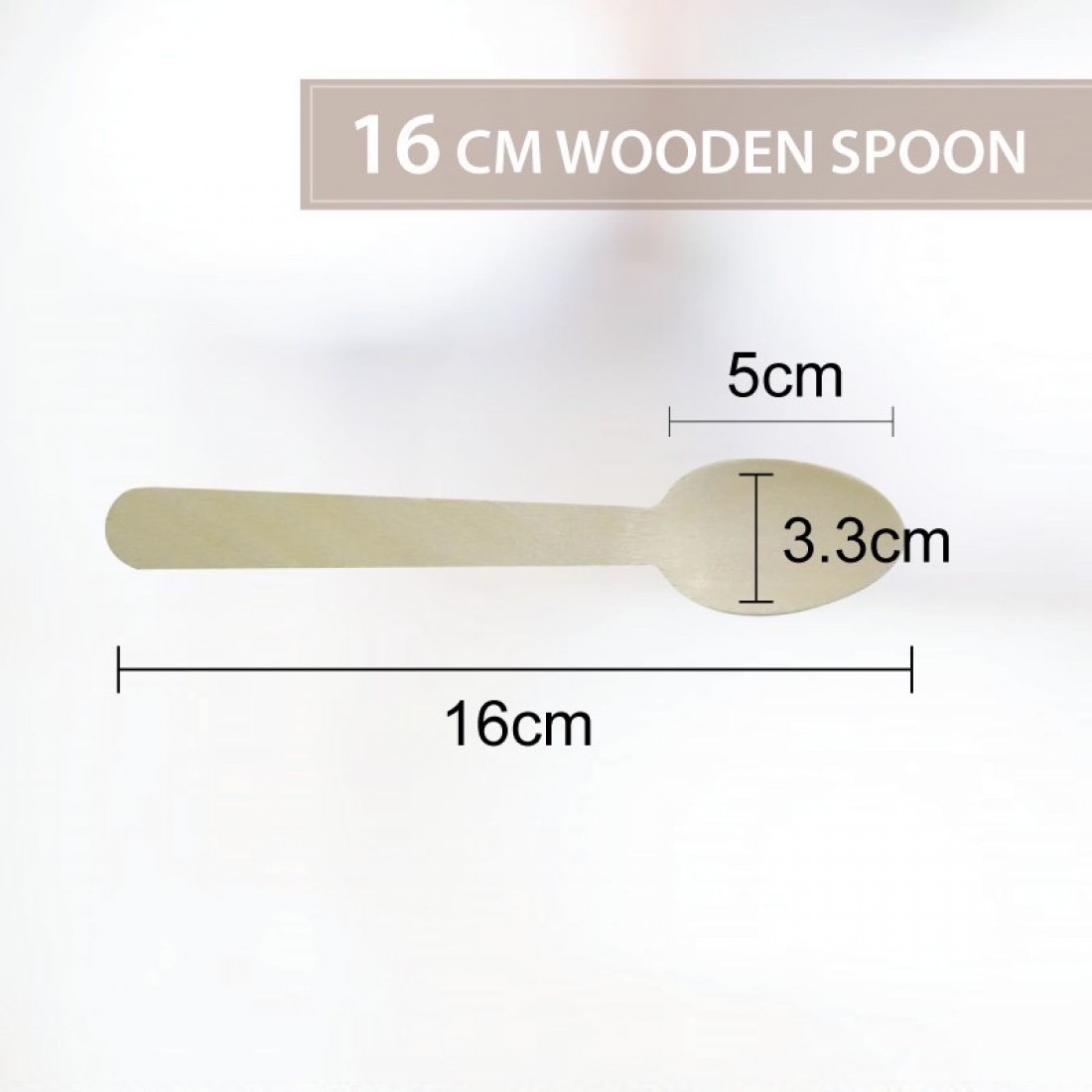 DS1106 16CM WOODEN SPOON 156*34*1.8mm (100'S X 50PKT (5000'S)